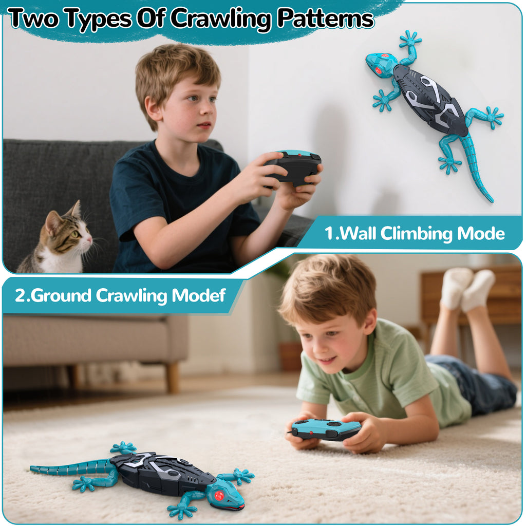 Vecukty Wall Crawler Gecko，Rechargeable & Climbs Up Walls Remote Contr ...