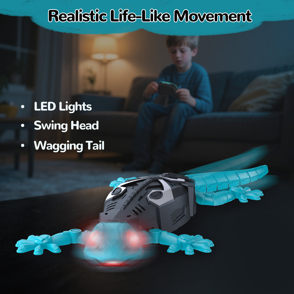 Vecukty Wall Crawler Gecko，Rechargeable & Climbs Up Walls Remote Contr ...